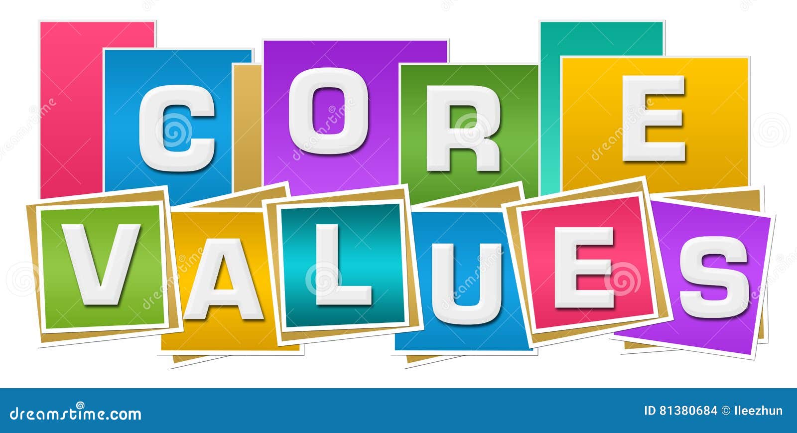 Core Values Colorful Squares Stripes Stock Illustration - Illustration ...