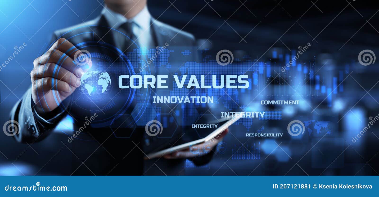 Core Values of the Company. Business Finance Concept of Modern Virtual ...