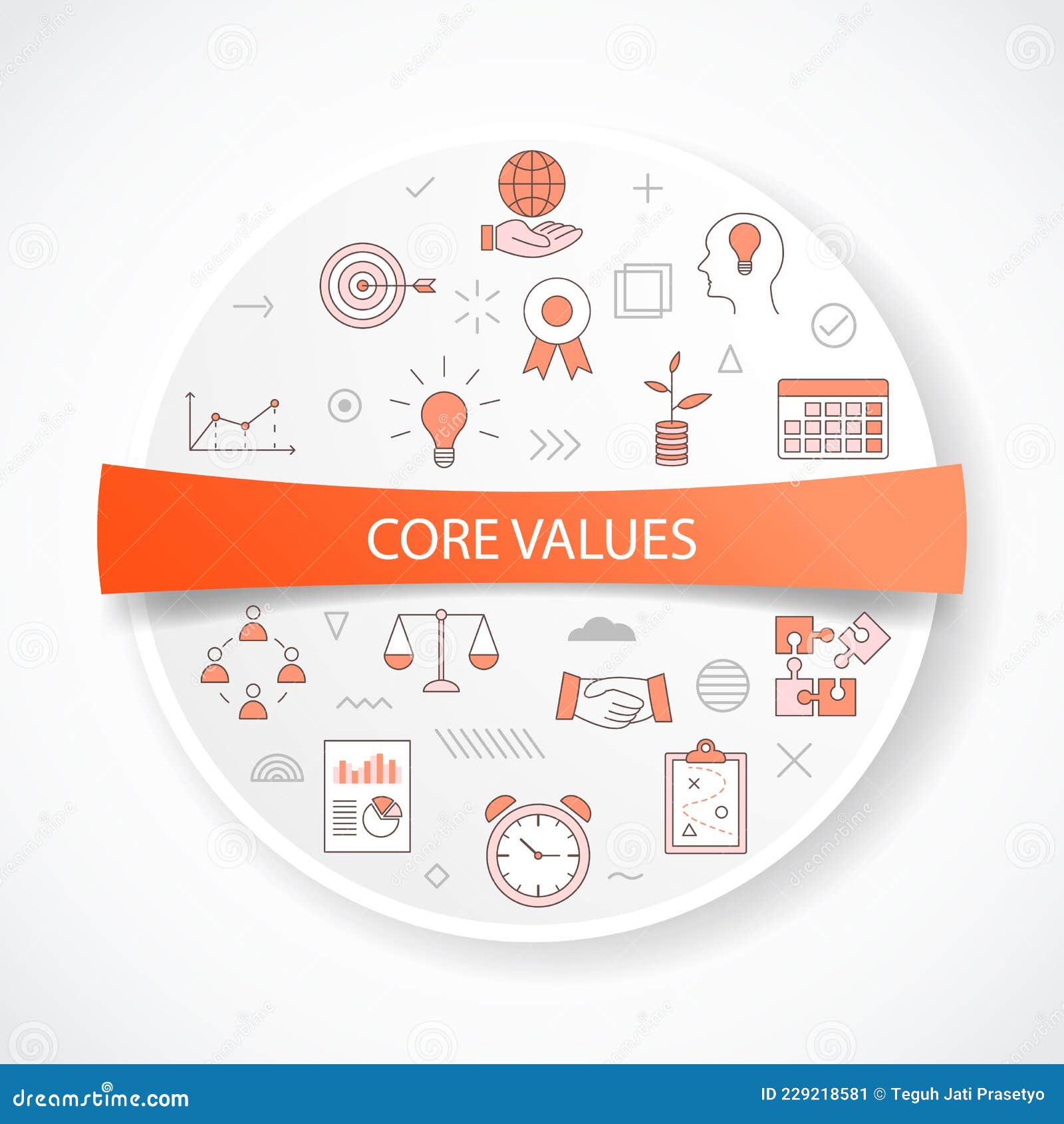 Core Values Concept with Icon Concept with Round or Circle Shape Stock ...
