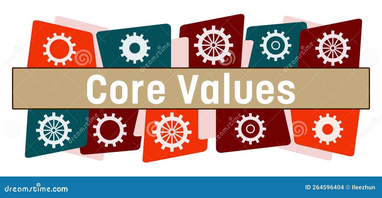 Core Values Colorful Top Bottom Rounded Squares Gears Stock ...