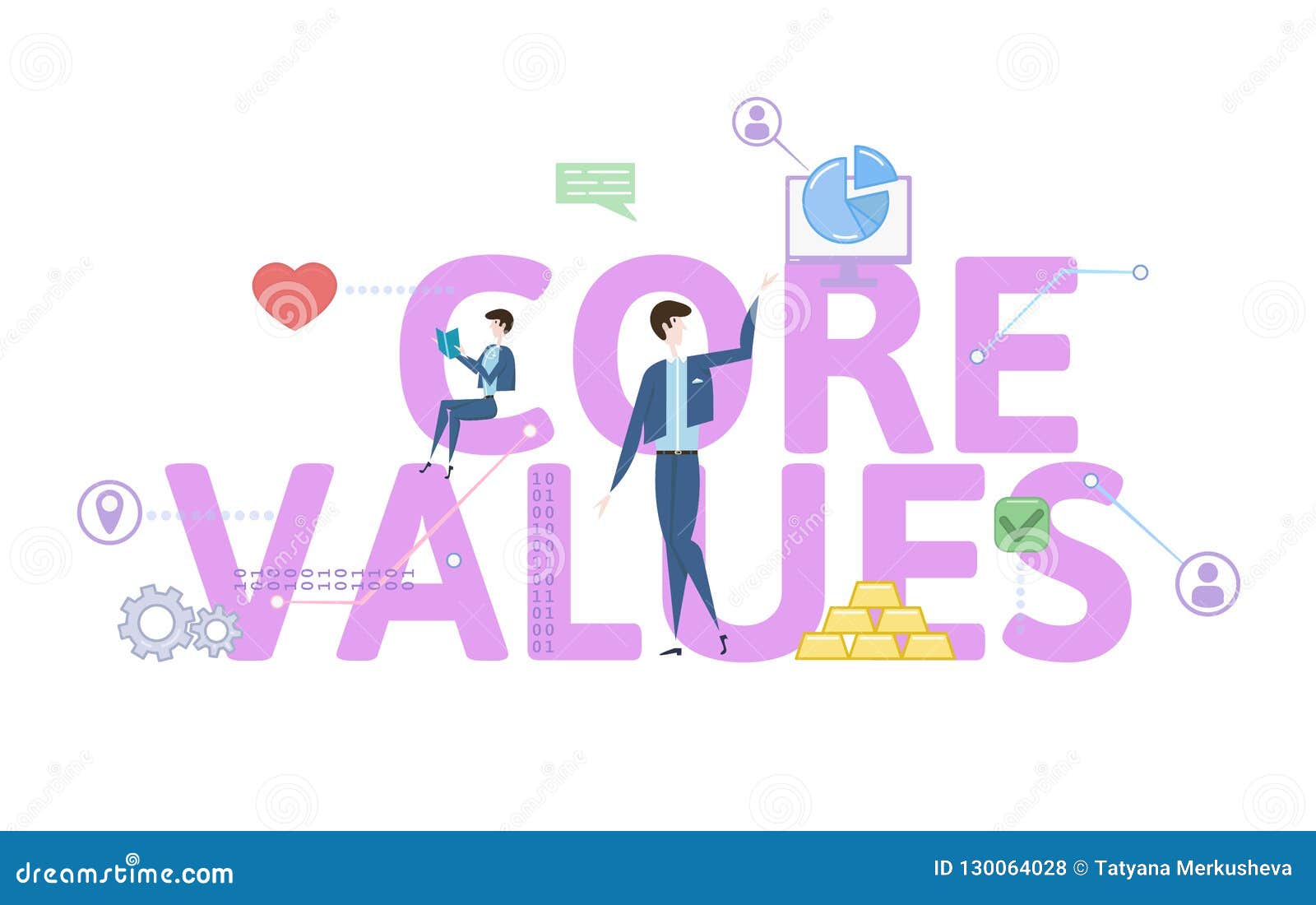 Core Values. Concept Table with People, Letters and Icons. Colored Flat ... Core Values. Concept Table with People, Letters and Icons. Colored Flat ...