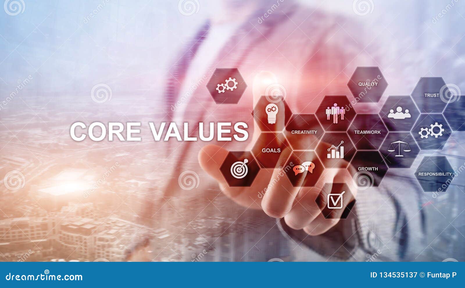 Core Values Concept on Virtual Screen. Business and Finance Solutions ...