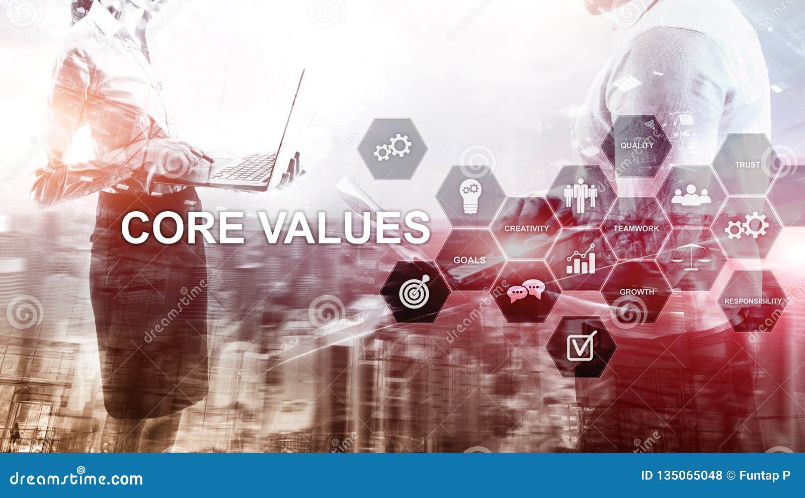 Core Values Concept on Virtual Screen. Business and Finance Solutions ...