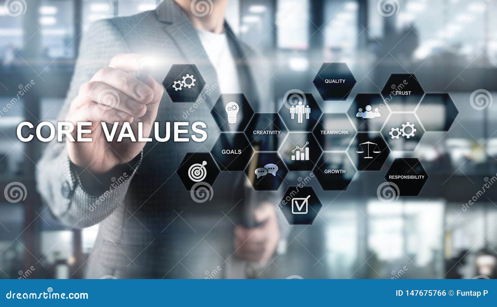 Core Values Concept on Virtual Screen. Business and Finance Solutions ...