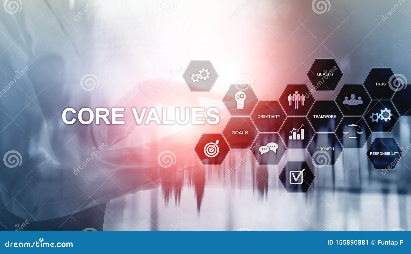 Core Values Concept on Virtual Screen. Business and Finance Solutions ...