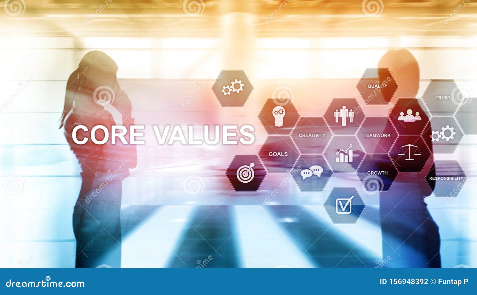 Core Values Concept on Virtual Screen. Business and Finance Solutions ...