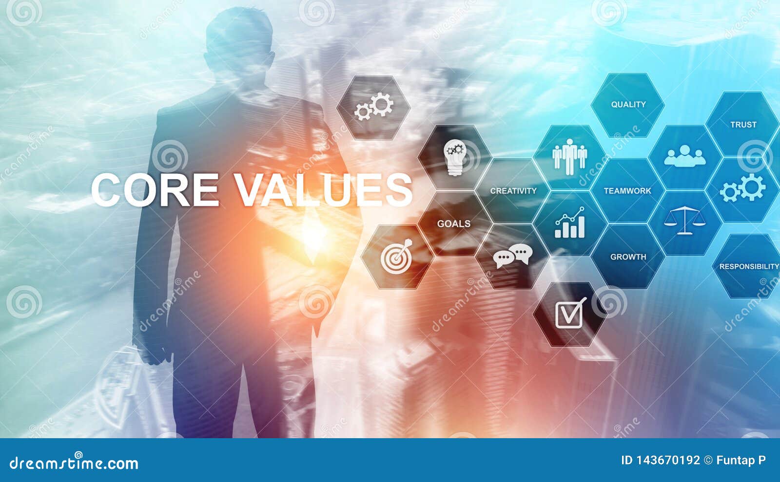 Core Values Concept on Virtual Screen. Business and Finance Solutions ...