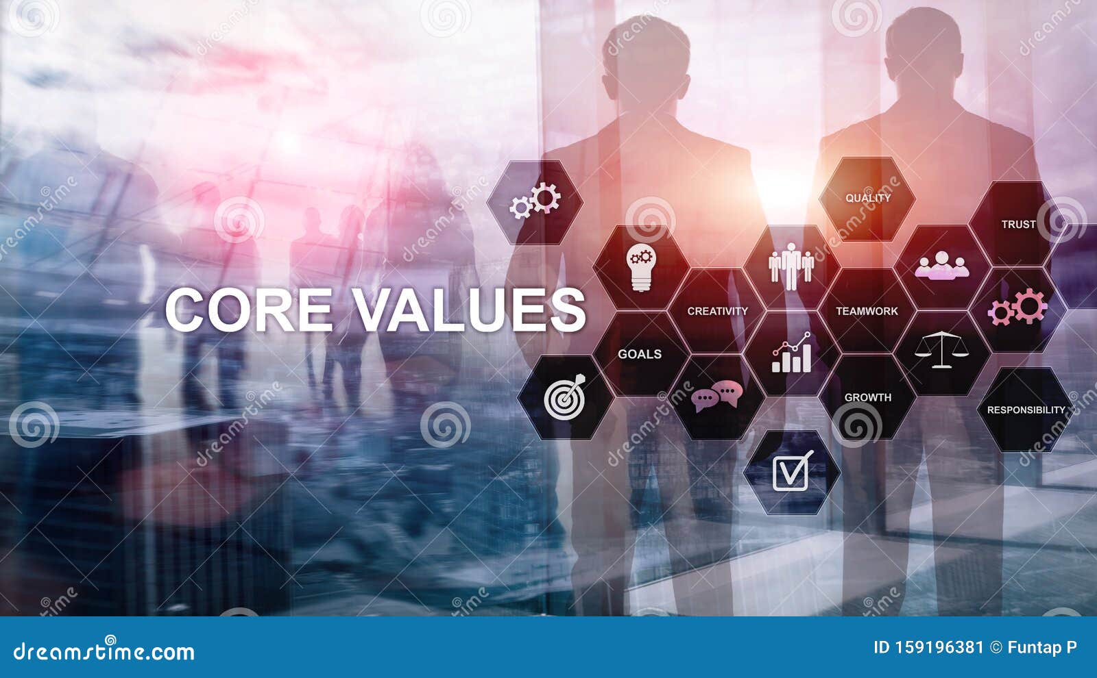 Core Values Concept on Virtual Screen. Business and Finance Solutions ...