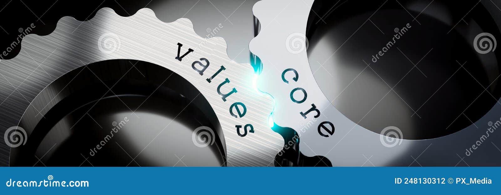 Core Values - Gears Concept - 3D Illustration Stock Photo - Image of ...
