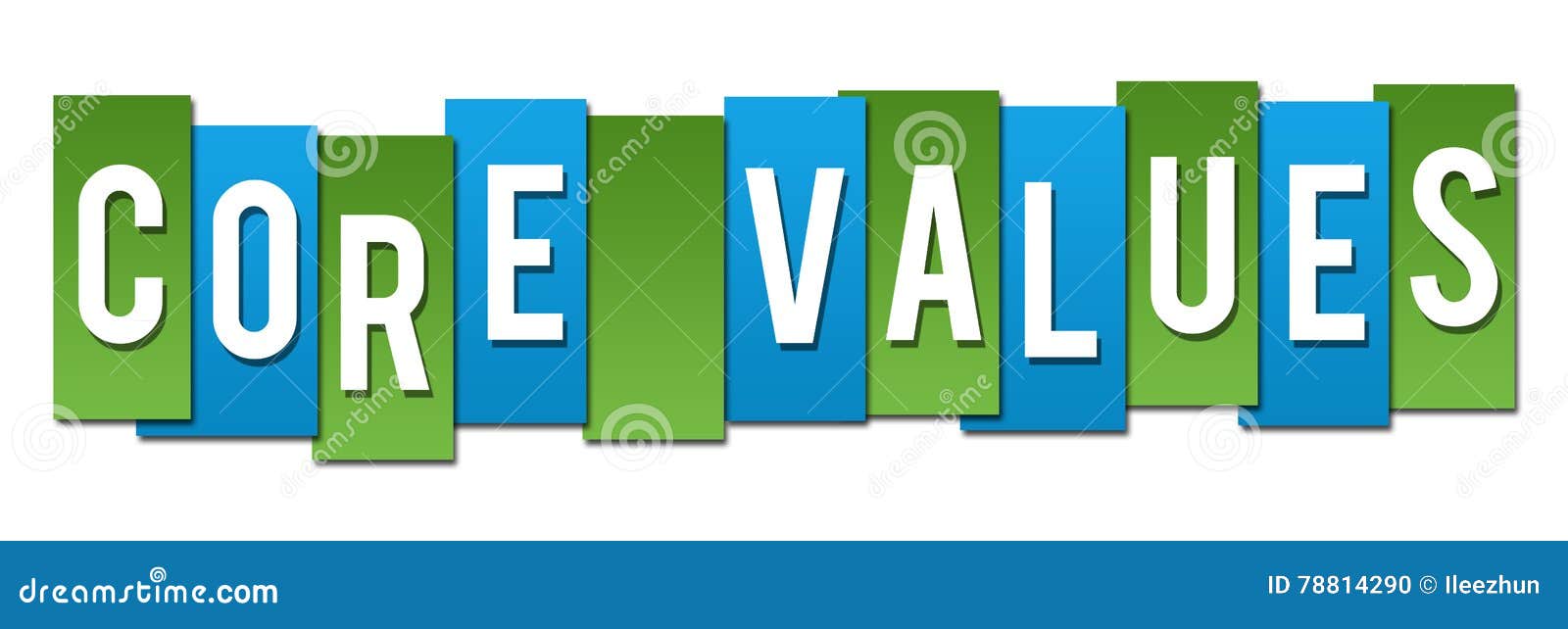 Core Values Green Blue Stripes Stock Illustration - Illustration of ...