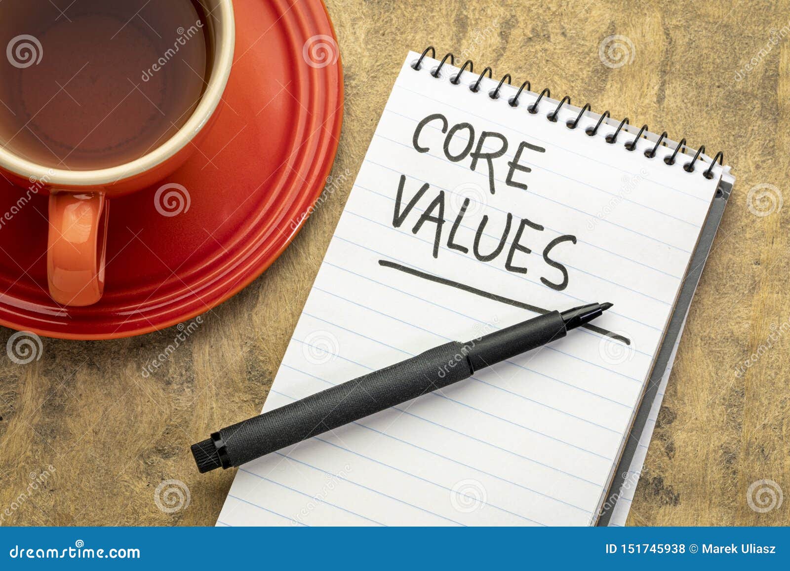 Core Values - Handwriting in Notebook Stock Photo - Image of ...