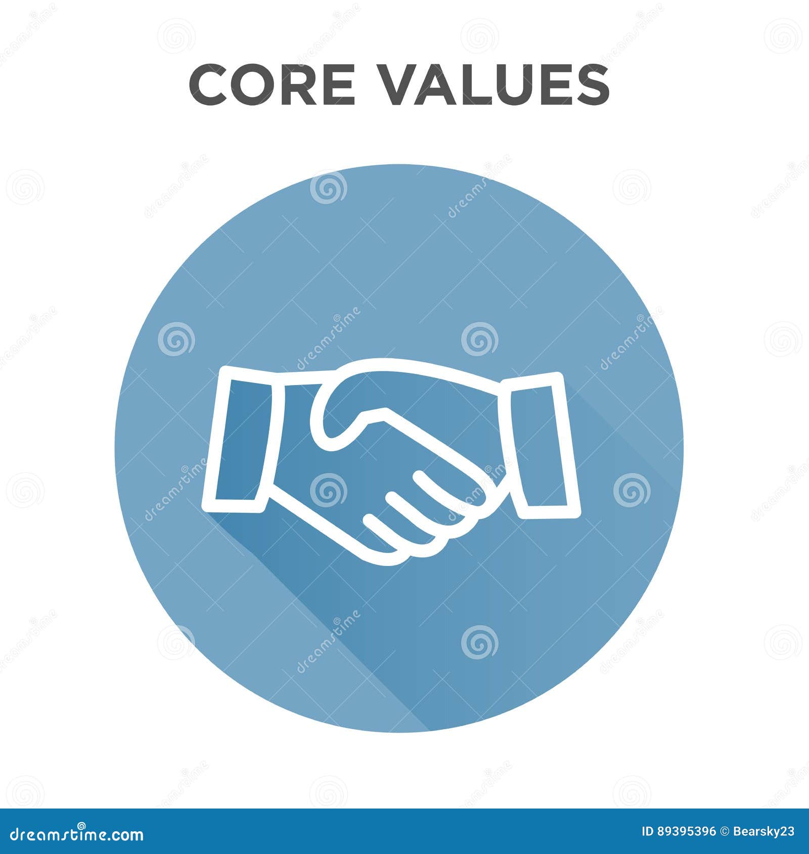 Core Values Icon with Handshake / Shaking Hands Stock Vector ...