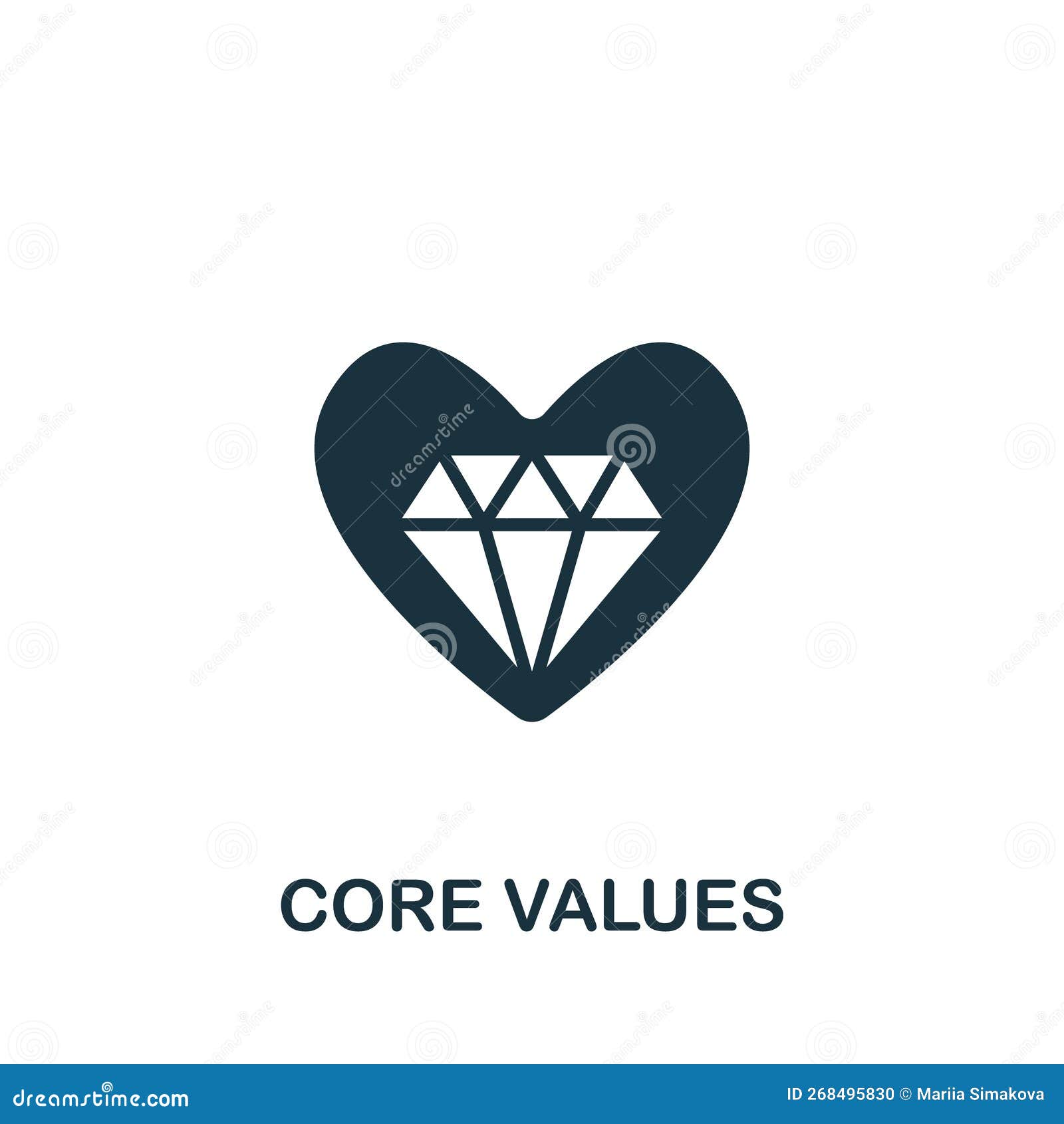 Core Values Icon Monochrome Simple Sign From Core Values Collection