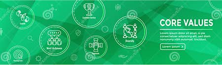 Core Values Icon Set & Web Header Banner Showing Icons of Core Values ...