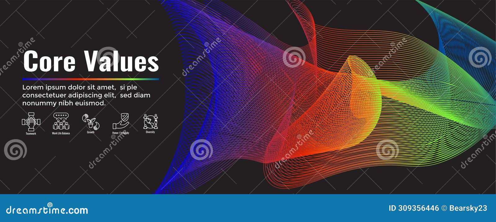 Core Values Icon Set & Web Header Banner Showing Icons of Core Values ...