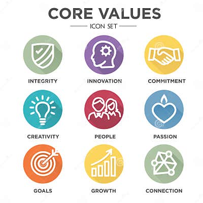 Core Values Icons stock vector. Illustration of connection - 75733613