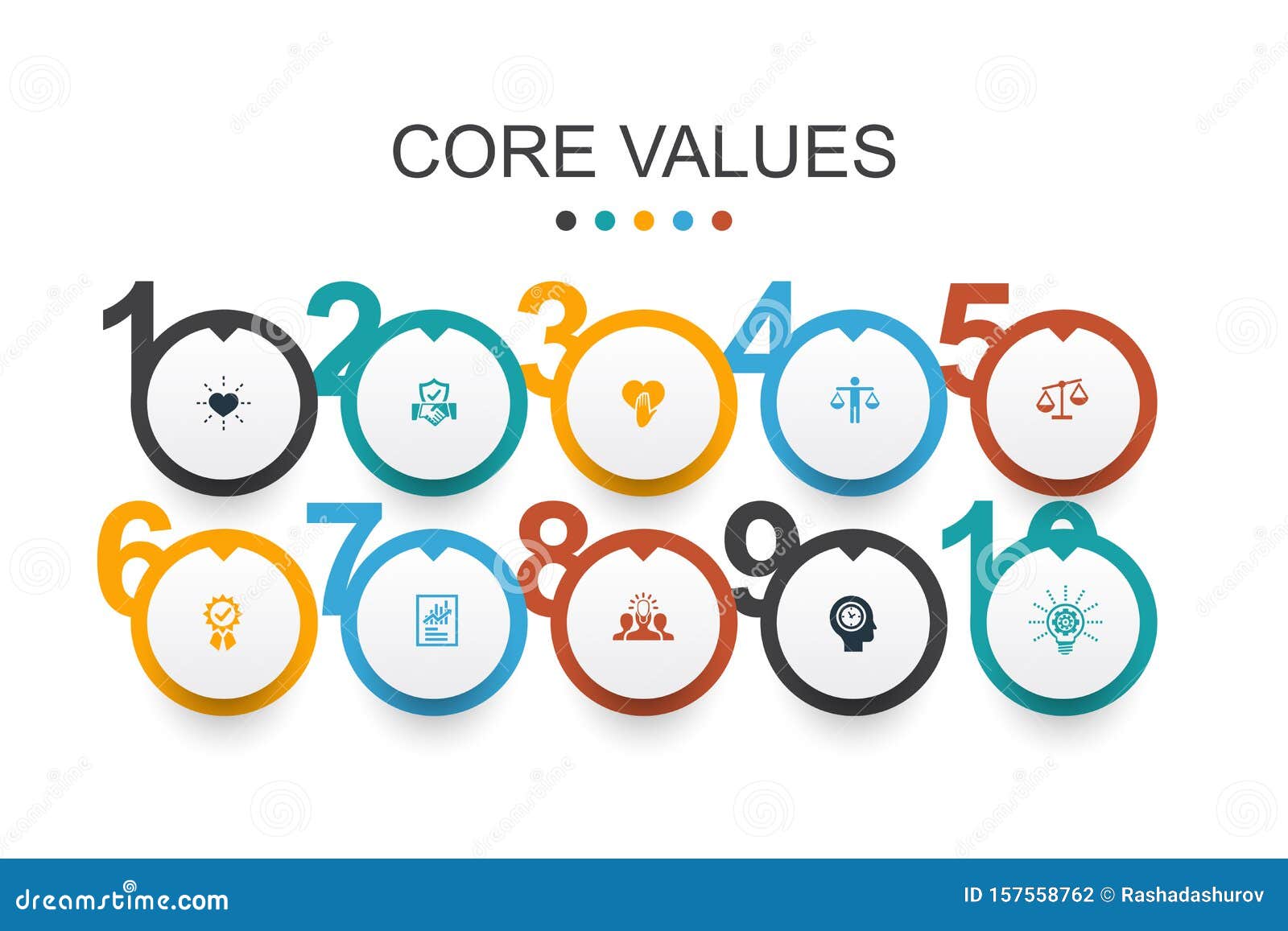 Core Values Infographic Design Template Stock Vector - Illustration of ...