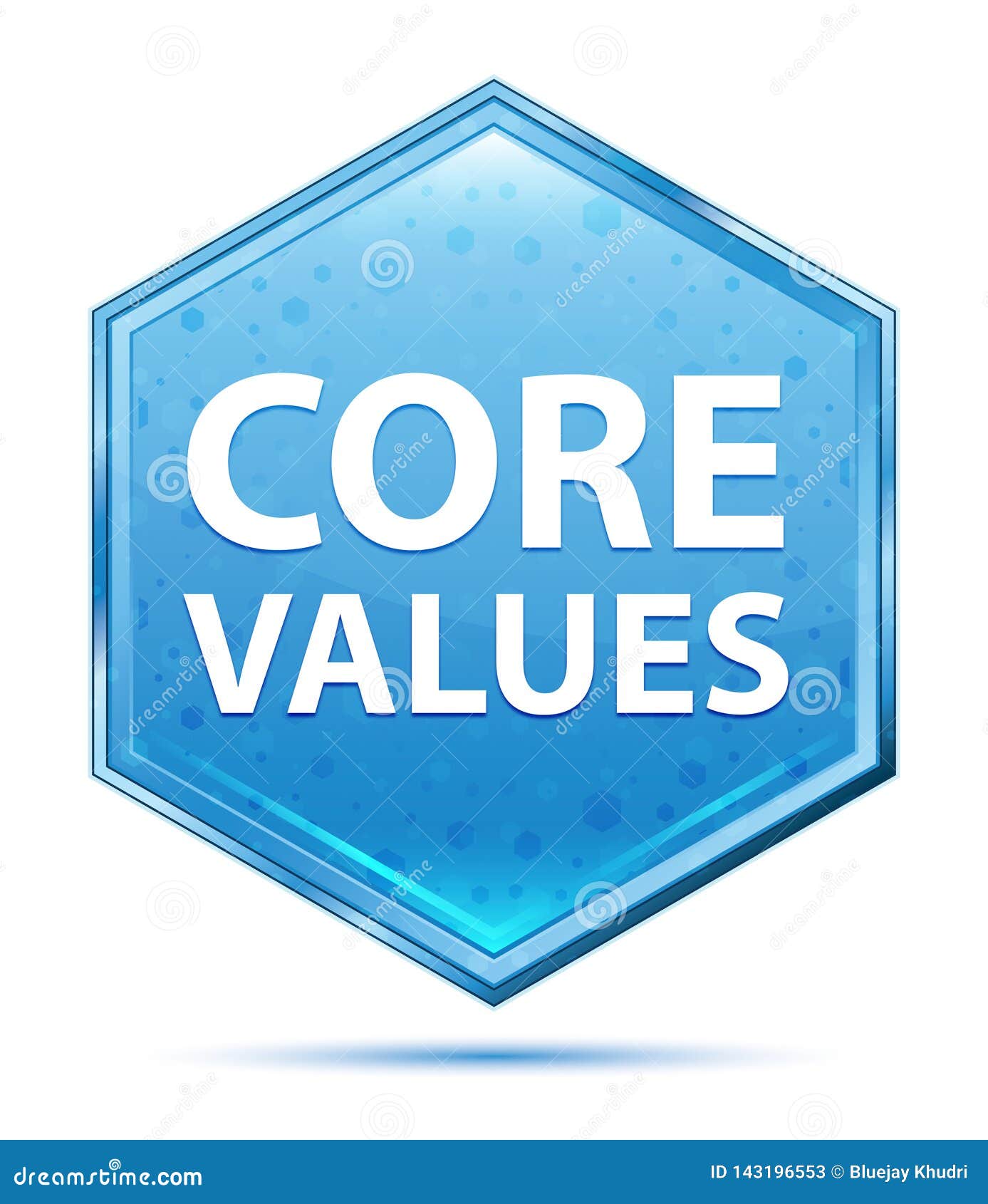 Core Values Crystal Blue Hexagon Button Stock Illustration ...