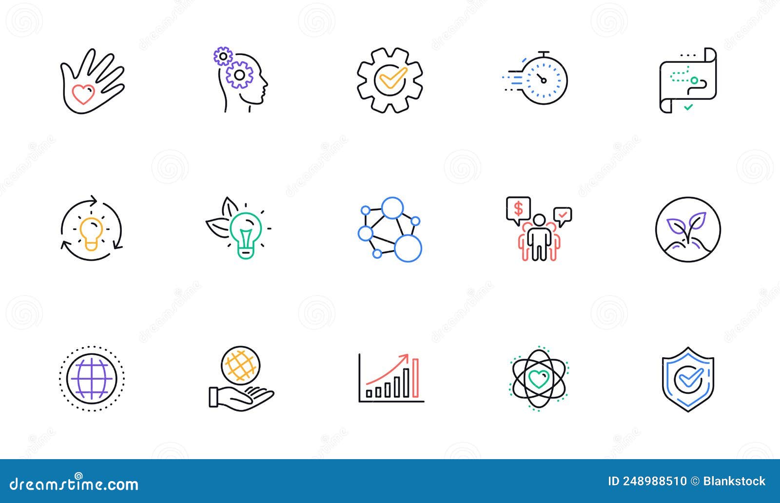 Core Values Line Icons. Integrity, Target Purpose and Strategy. Helping ...