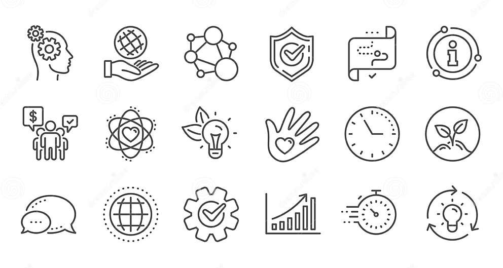 Core Values Line Icons. Integrity, Target Purpose and Strategy. Helping ...