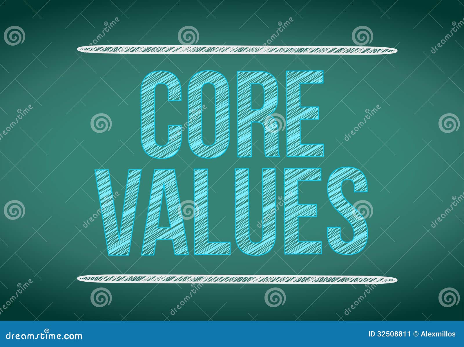 Core Values Message Written on a Chalkboard. Stock Illustration ...