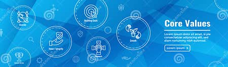 Core Values or Mission and Vision Icon Set W Web Header Banner Stock ...