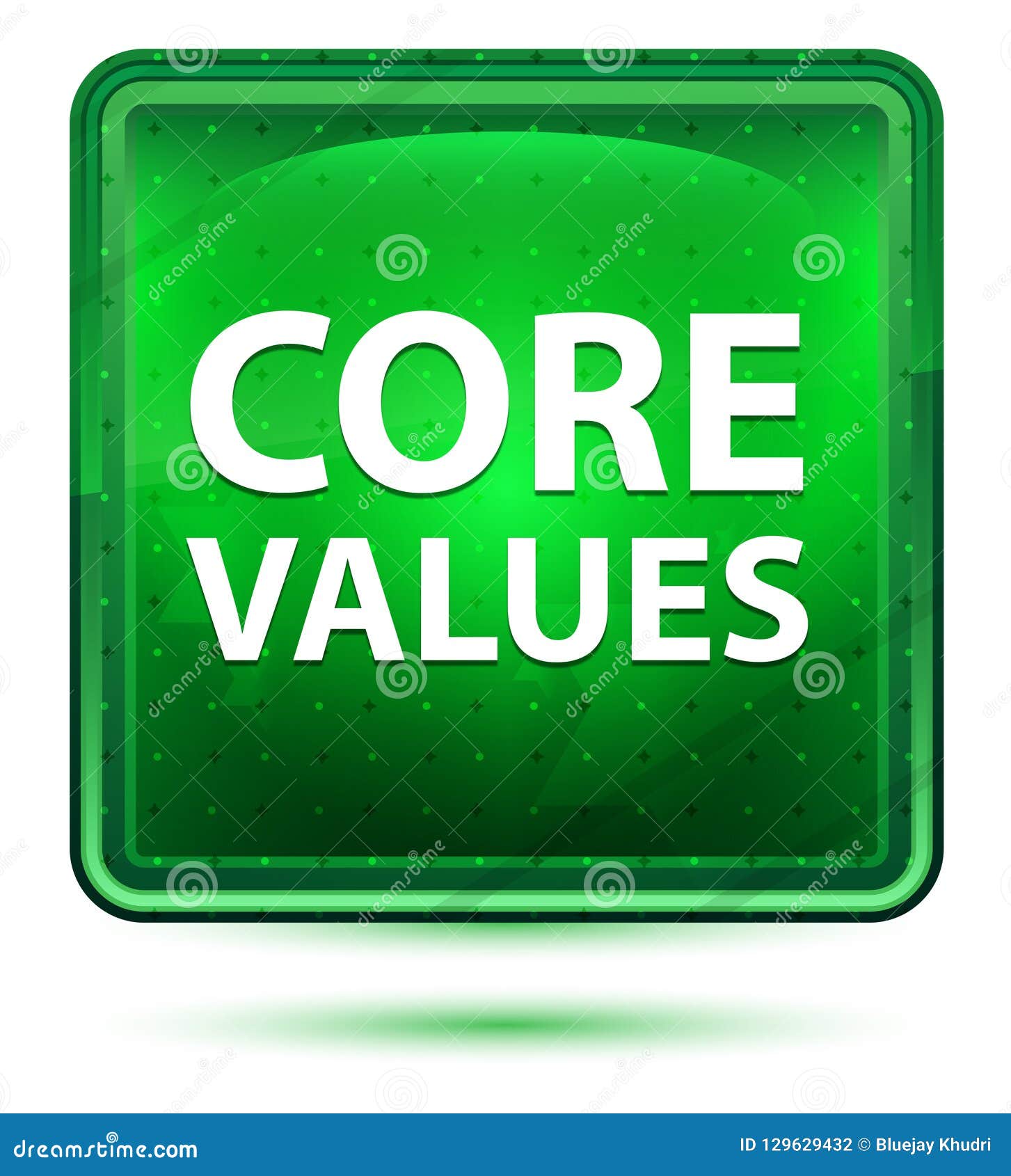 Core Values Neon Light Green Square Button Stock Illustration ...