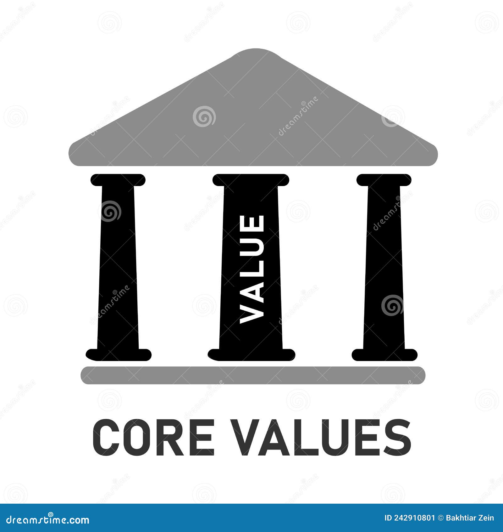 Core Values of Organization Orcompany Represented with Building Column ...