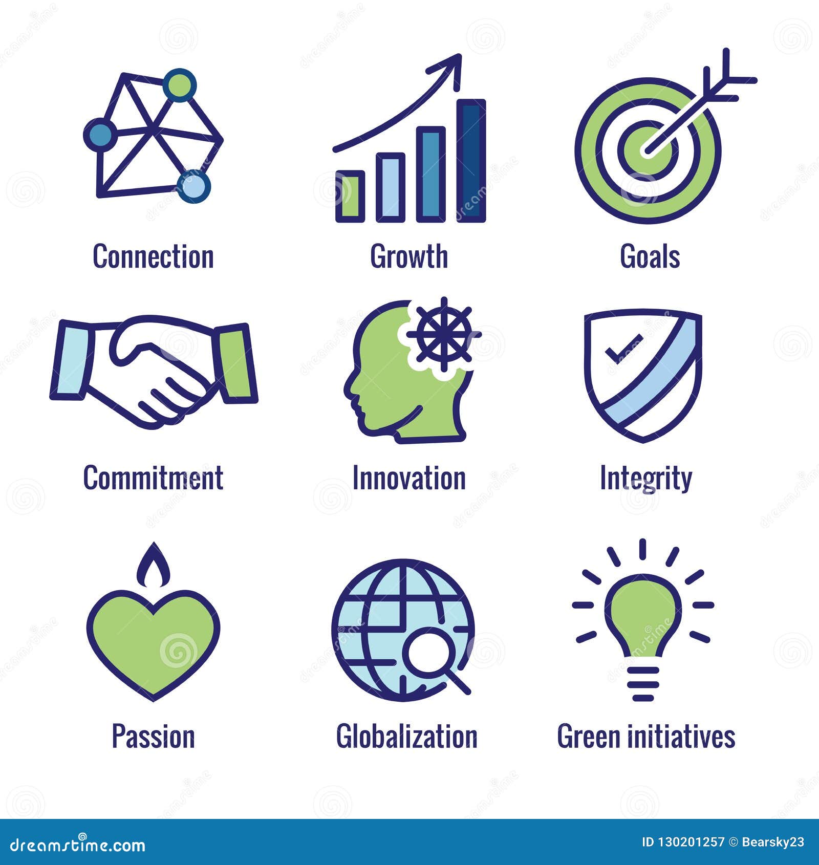 Core Values Outline / Line Icon Conveying Integrity - Purpose Stock ...