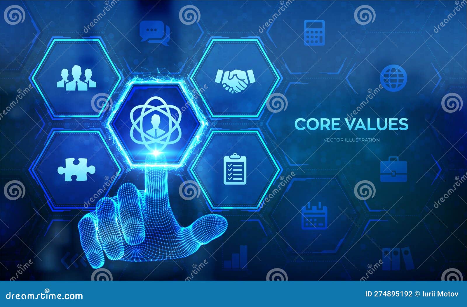 Core Values. Responsibility Ethics Goals Company Business Concept on ...