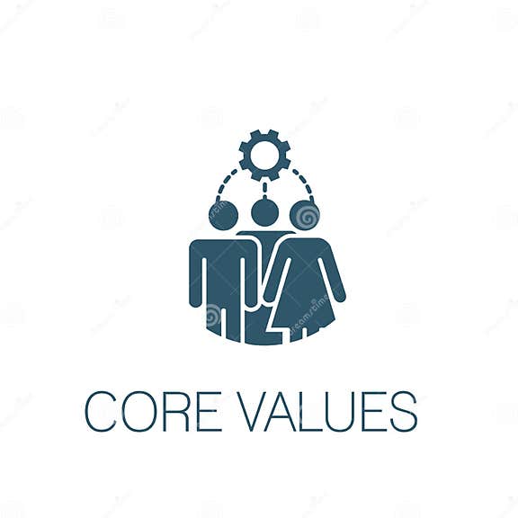 Core Values Solid Icon W Person & Collaborating / Thinking Ideas Stock ...