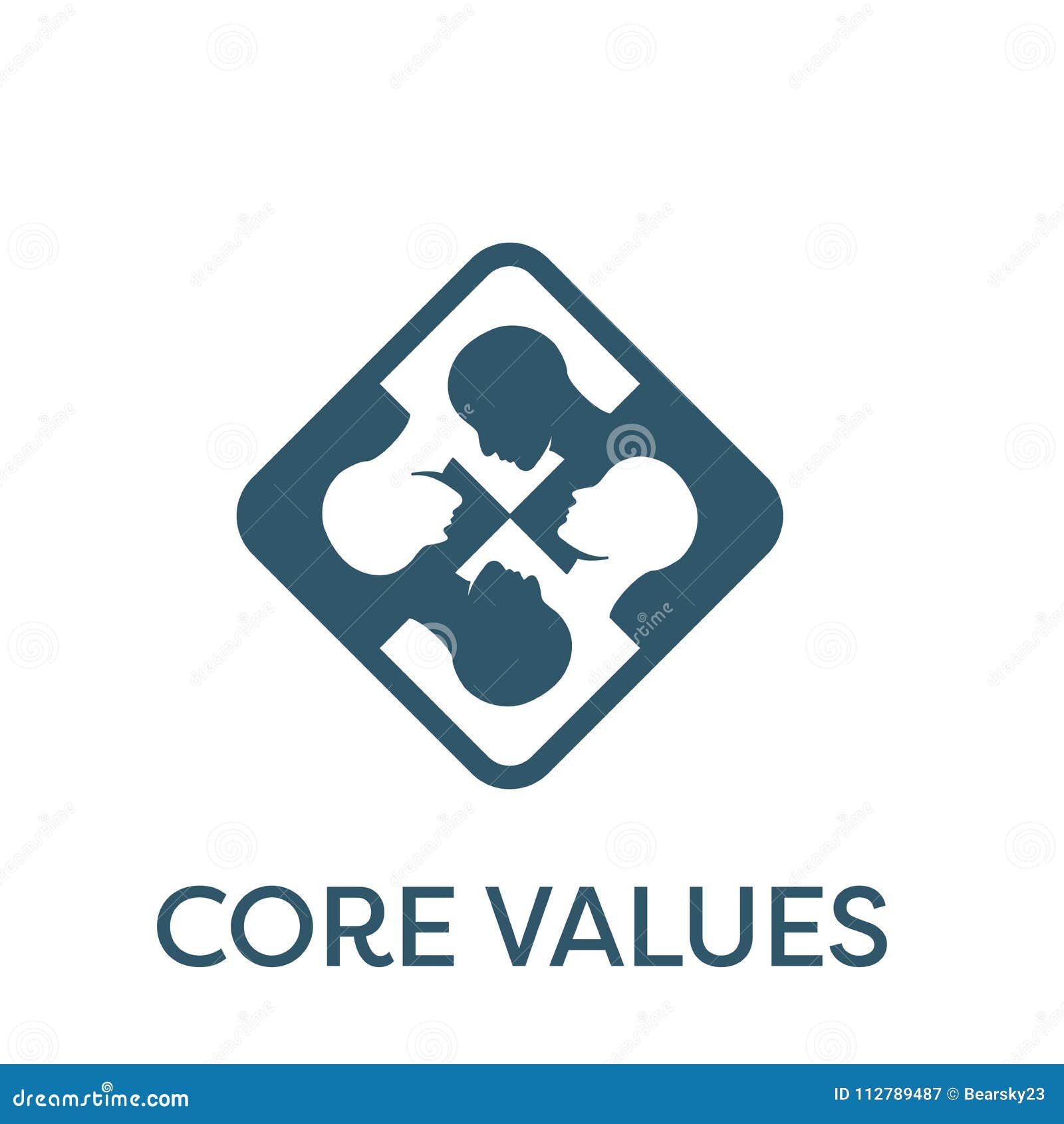 Values Person And Collaborating. Vector, Icon. Diamond. Core Values ...
