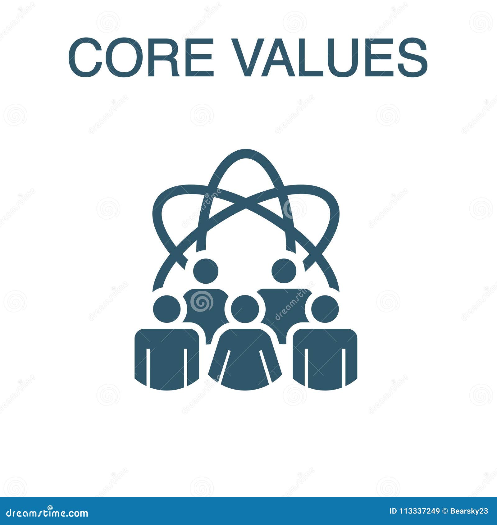 Core Values Solid Icon W Person & Collaborating / Thinking Ideas Stock ...