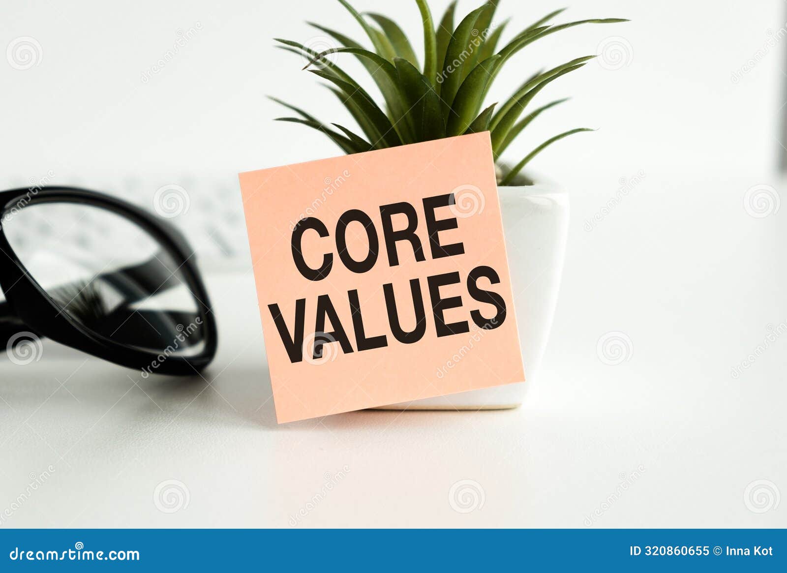 The Core Values Text on Colored Sticky Notes Next To the Light Bulb ...