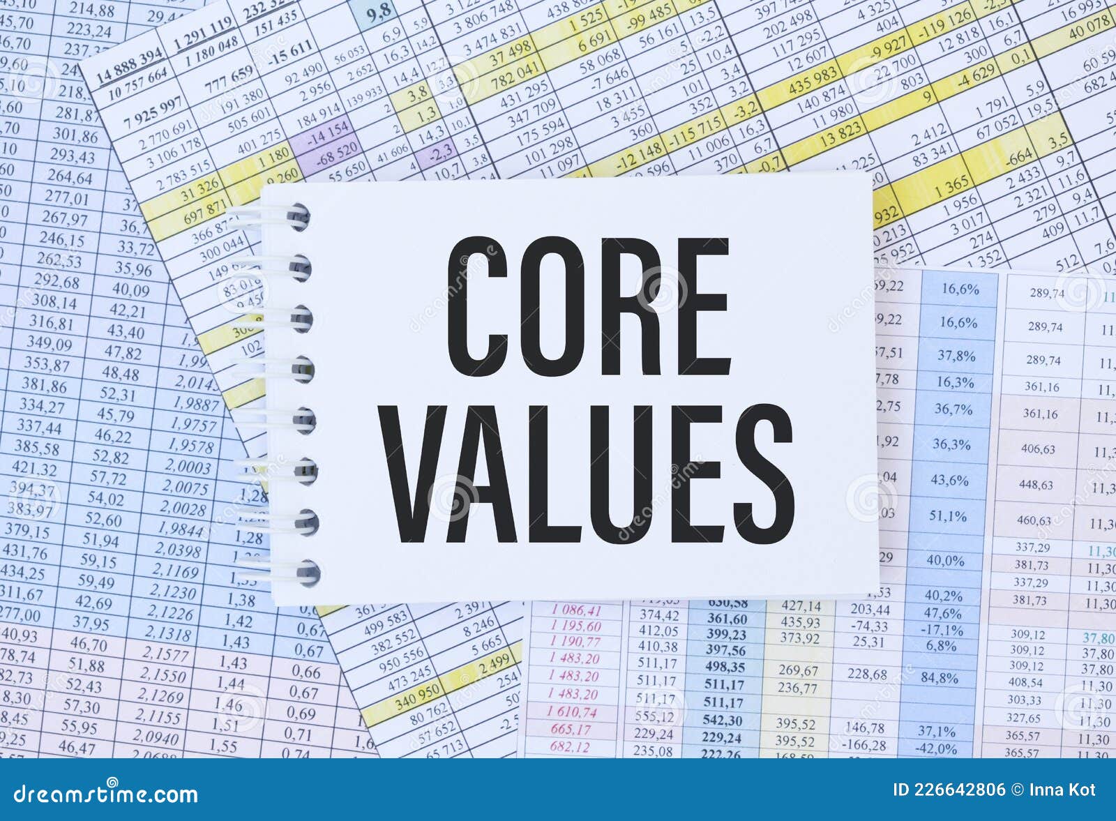 Core Values - Text Inside Notebook Stock Photo - Image of marketing ...