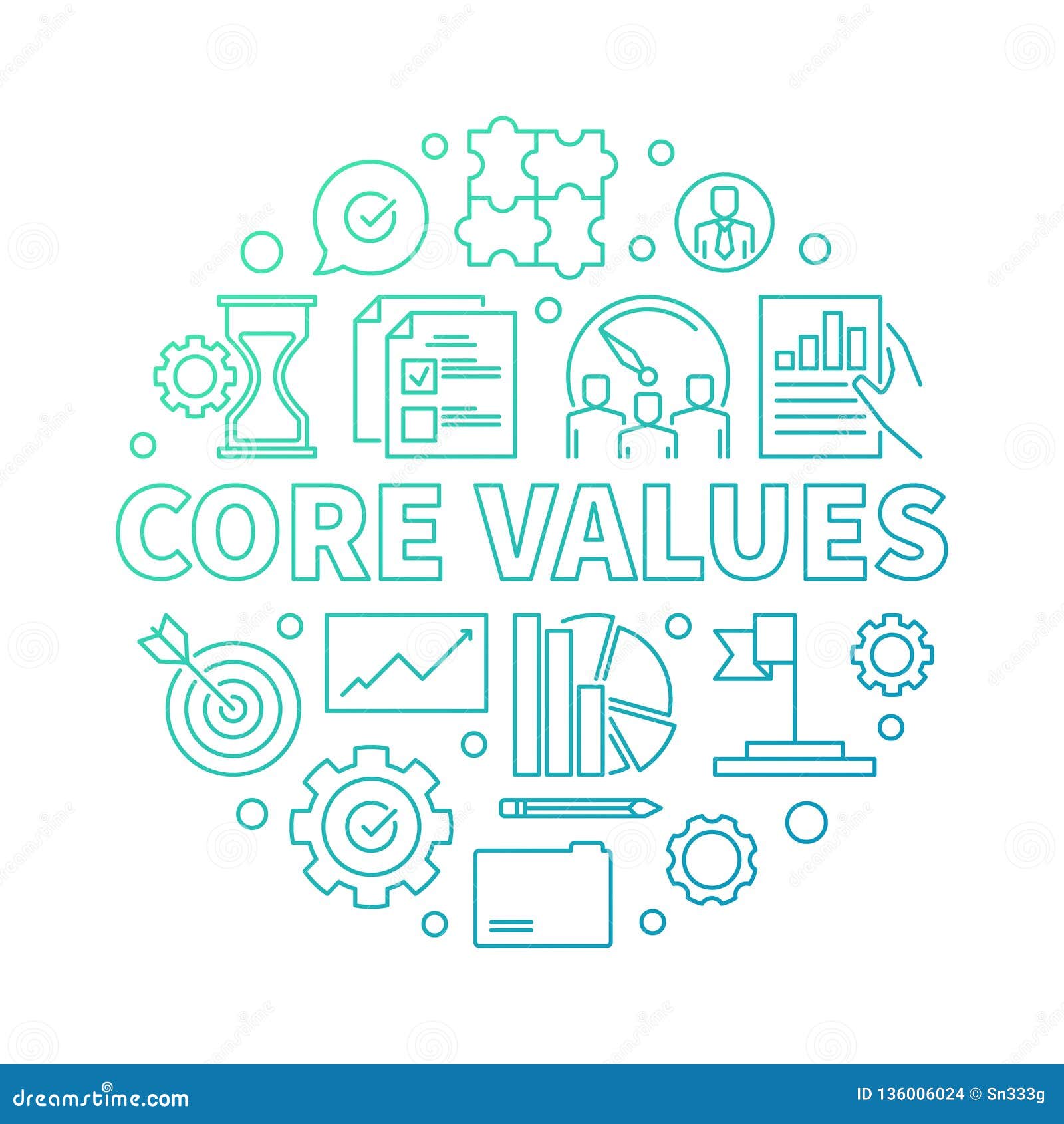 Core Values Vector Round Modern Outline Illustration Stock Vector ...