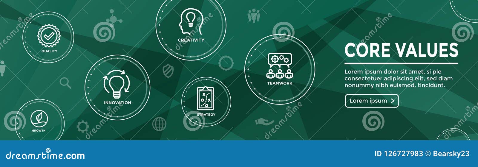 Core Values Web Header Banner Image with Integrity, Mission, Etc Stock ...