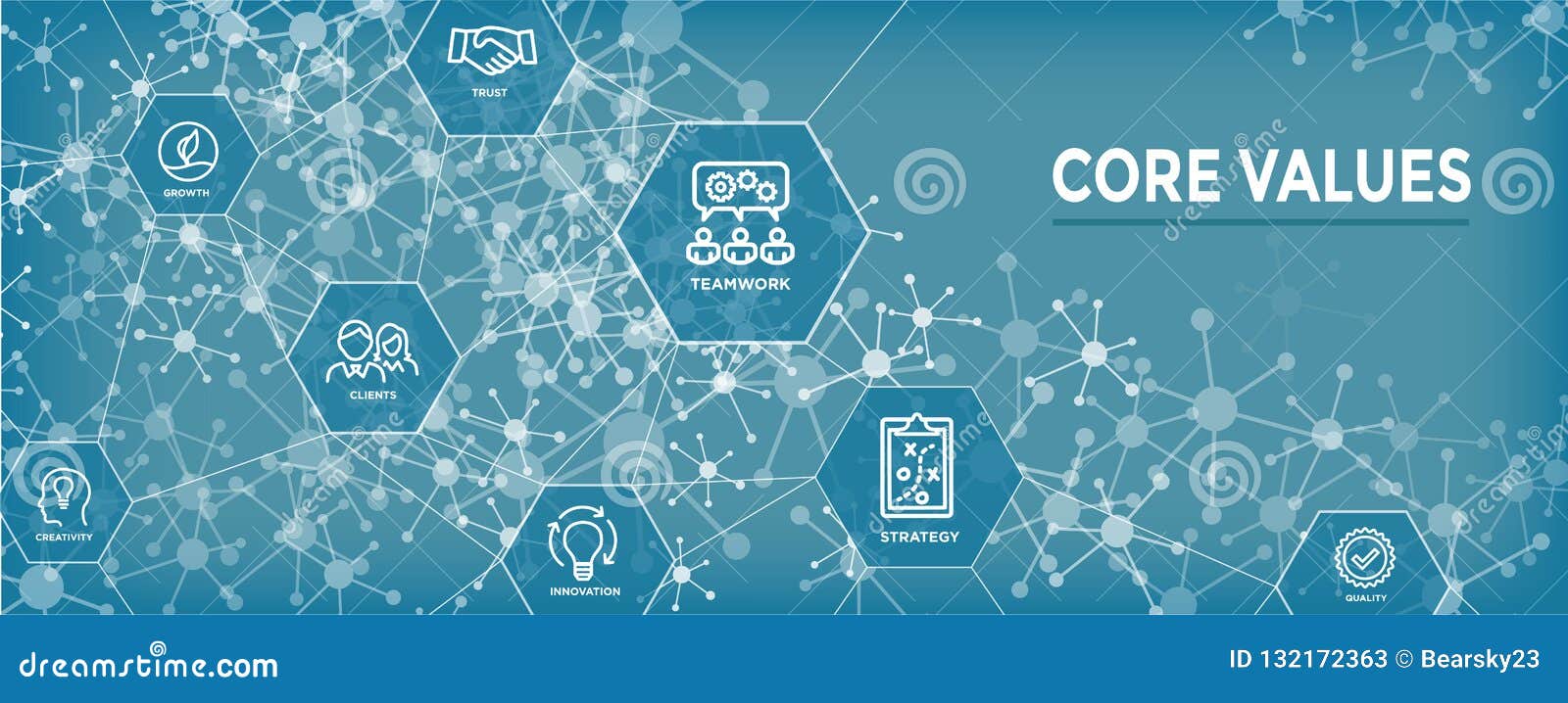 Core Values Web Header Banner Image with Integrity, Mission, Etc Stock ...