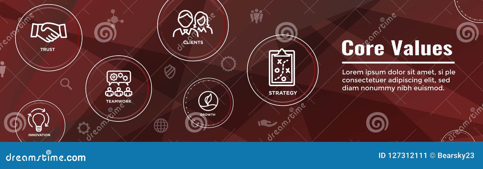 Core Values Web Header Banner Image with Integrity, Mission, Etc Stock ...