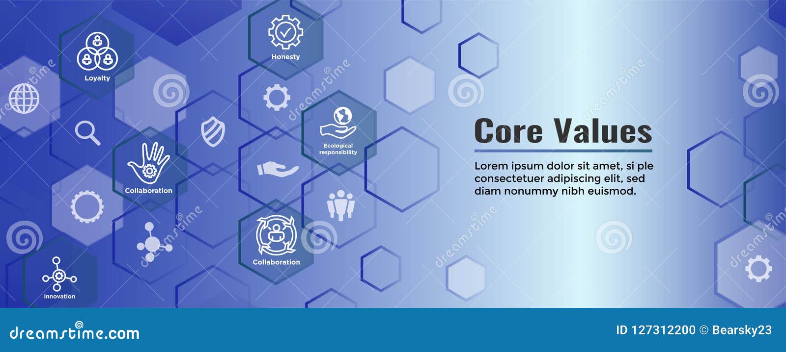 Core Values Web Header Banner Image with Integrity, Mission, Etc Stock ...