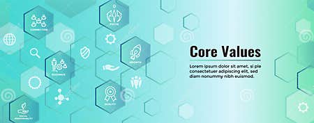 Core Values Web Header Banner Image with Integrity, Mission, Etc Stock ...