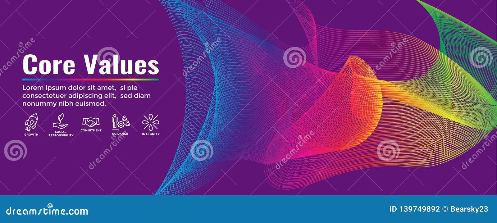 Core Values Web Header Banner Image with Integrity, Mission, Etc Icon ...
