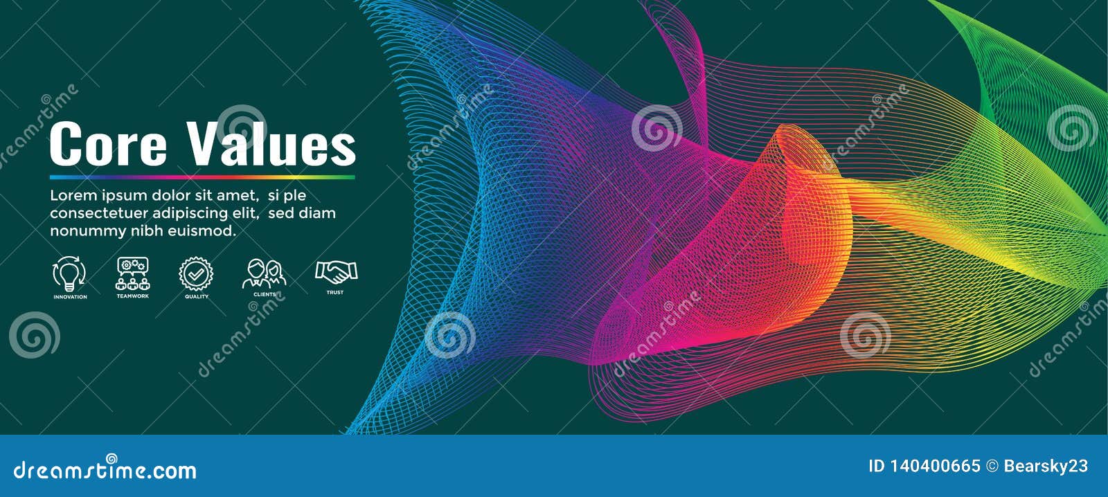 Core Values Web Header Banner Image with Integrity, Mission, Etc Icon ...