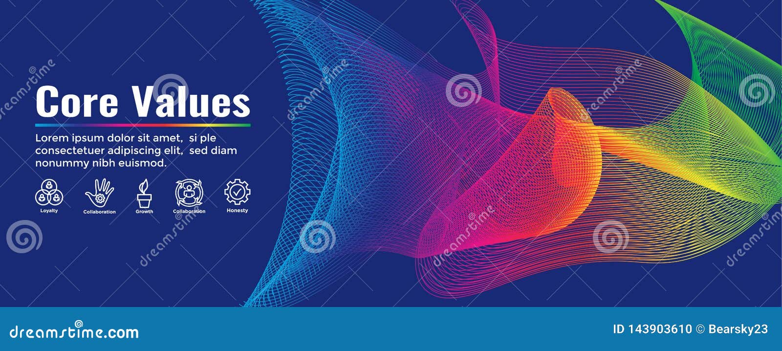 Core Values Web Header Banner Image with Integrity, Mission, Etc Icon ...