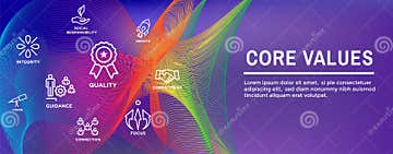 Core Values Web Header Banner Image with Integrity, Mission, Etc Icon ...