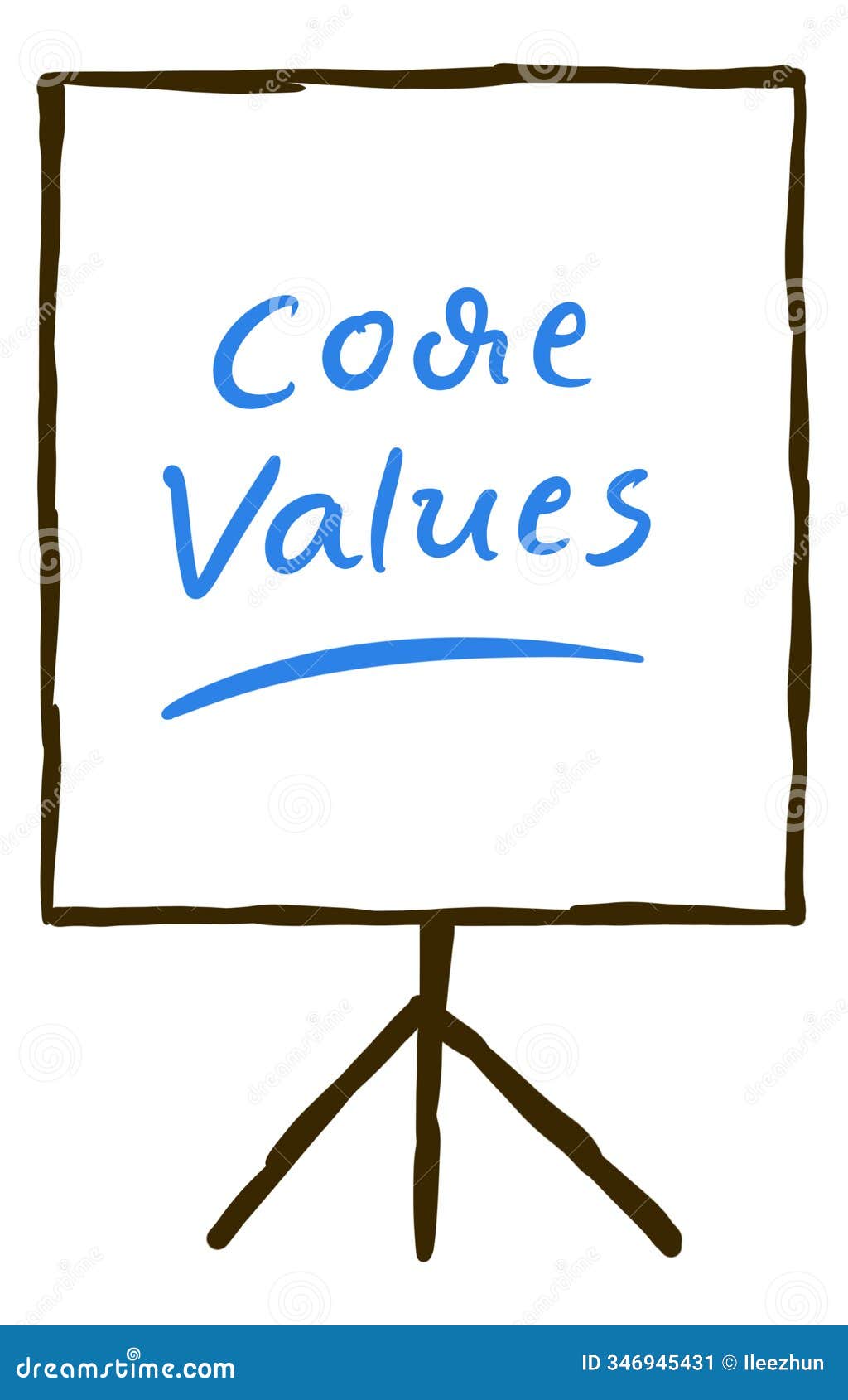 Core Values White Board Stand Presentation Text Stock Illustration ...
