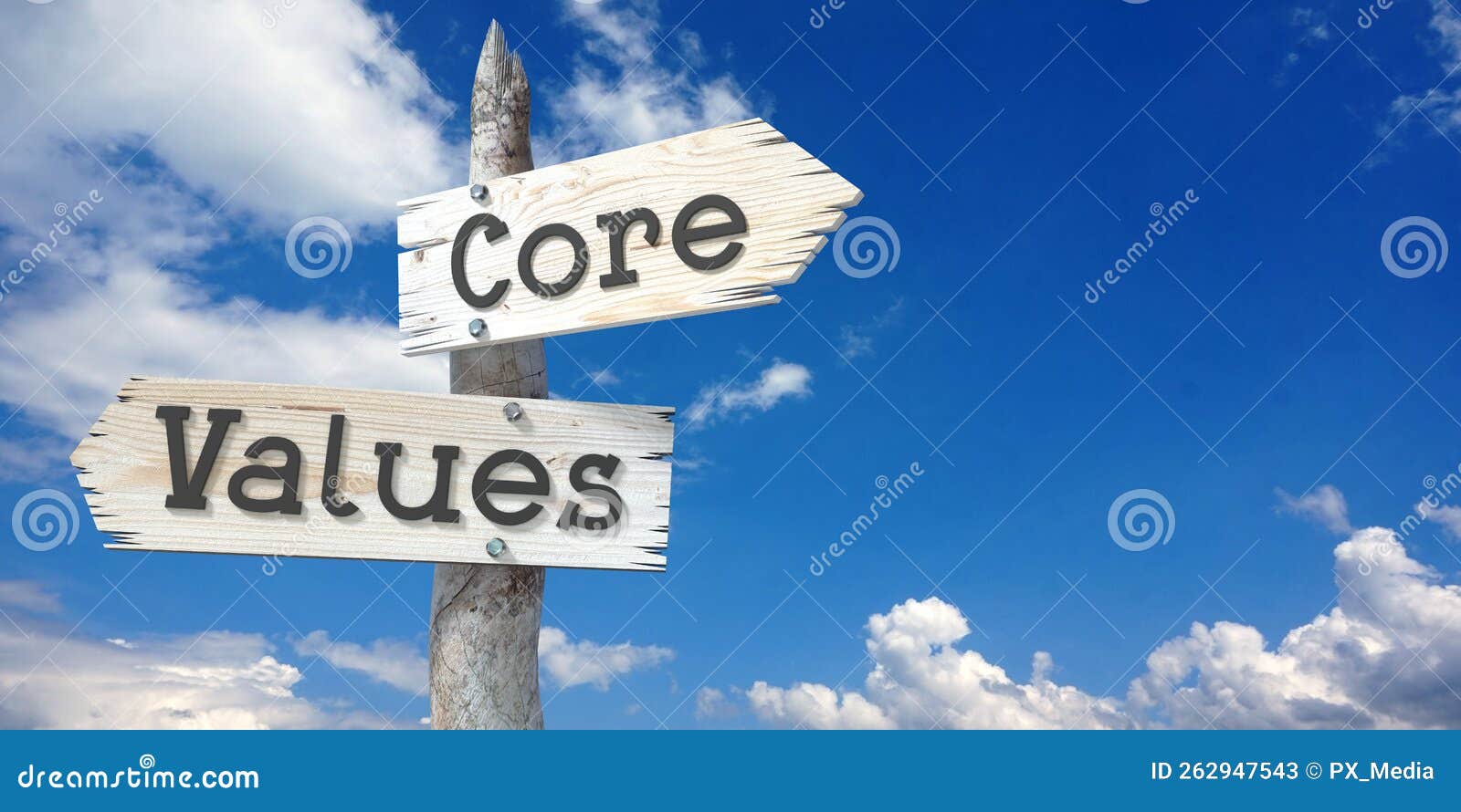 Core Values - Wooden Signpost with Two Arrows Stock Illustration ...