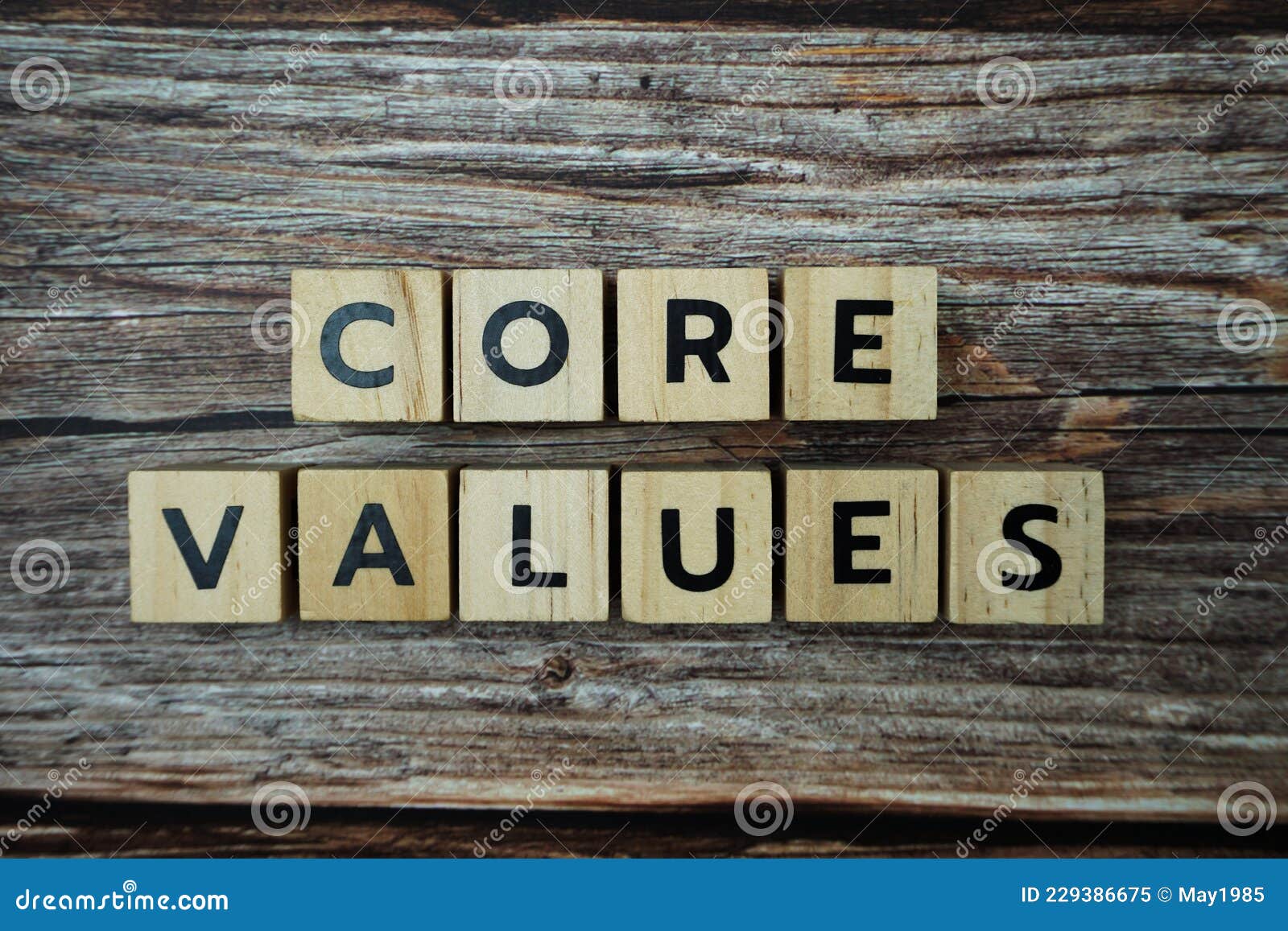 Core Values Word Alphabet Letters on Wooden Background Stock Image ...