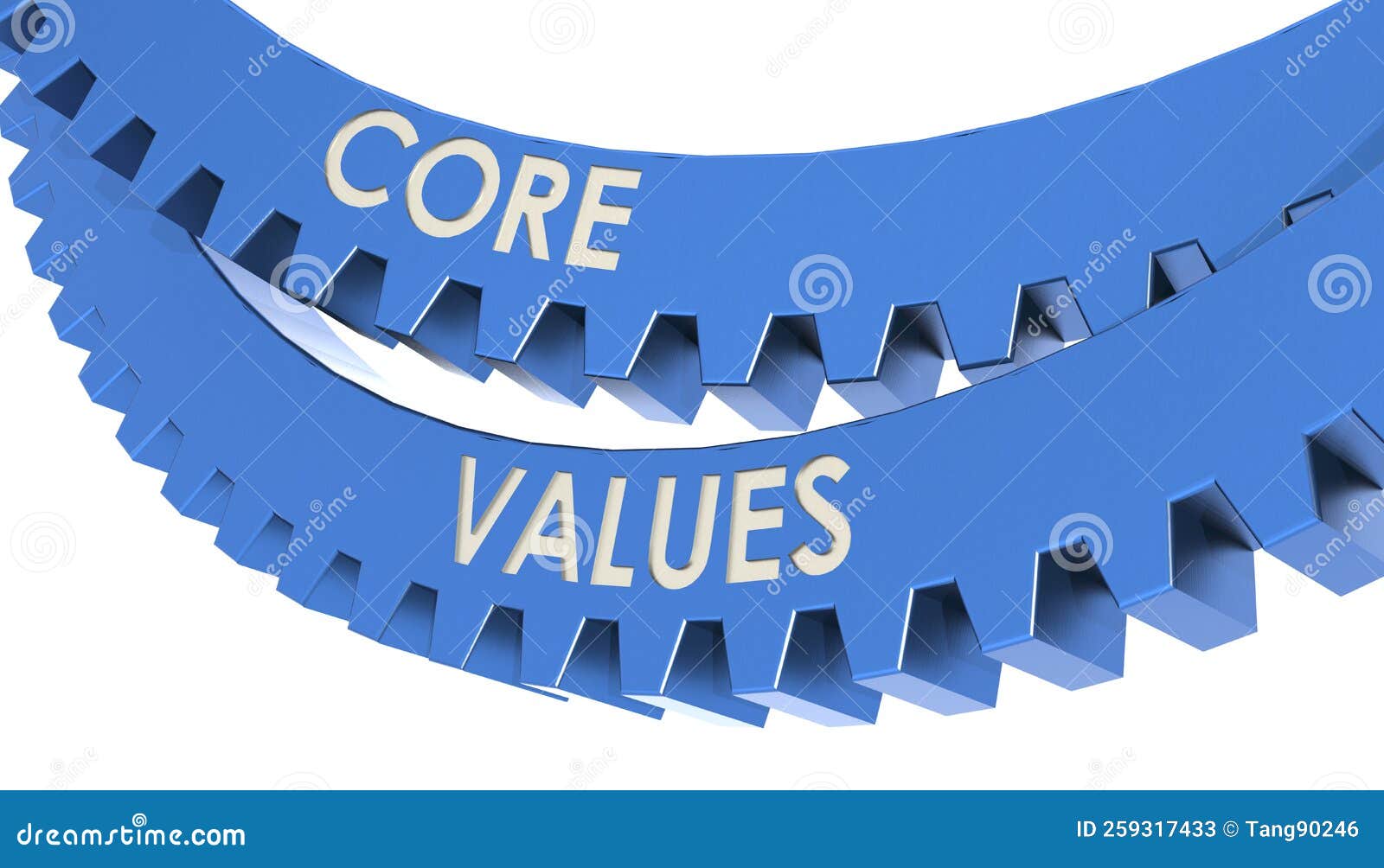 Core Values Word on Blue Cogs Stock Illustration - Illustration of ...