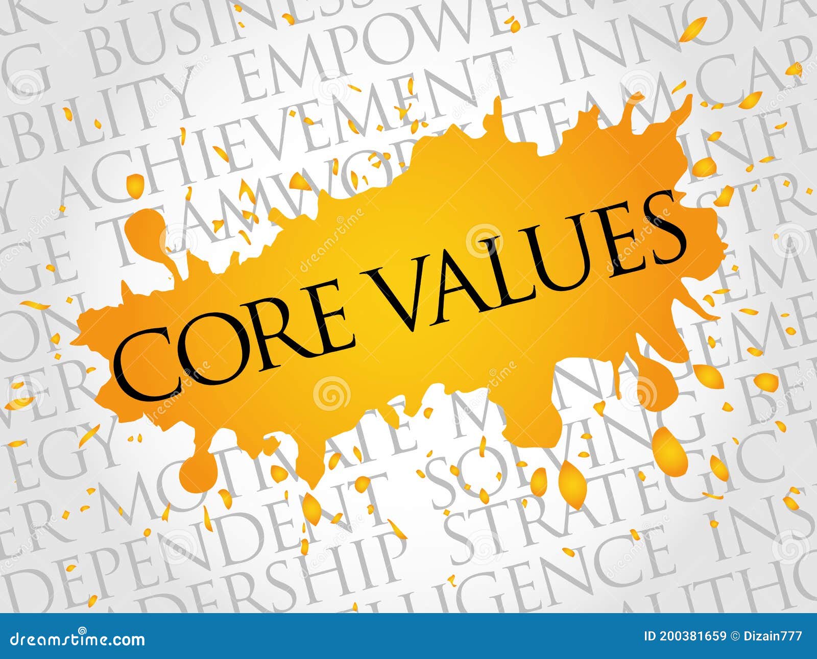 Core values word cloud stock illustration. Illustration of market ...